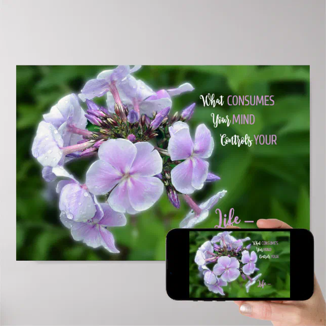 Inspirational Hydrangea Floral Quote Poster | Zazzle