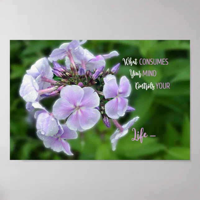Inspirational Hydrangea Floral Quote Poster | Zazzle