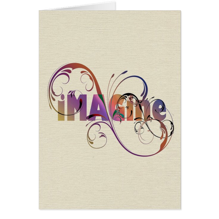 Inspirational "Imagine" Greeting Card | Zazzle