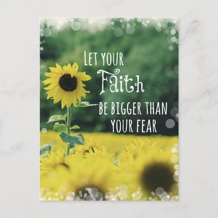 Inspirational: Let Your Faith Be Bigger Than Fear Postcard | Zazzle
