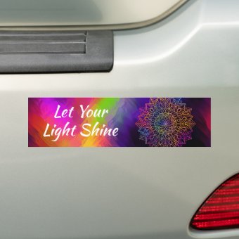 Inspirational Let Your Light Shine Mandala Bumper Sticker | Zazzle