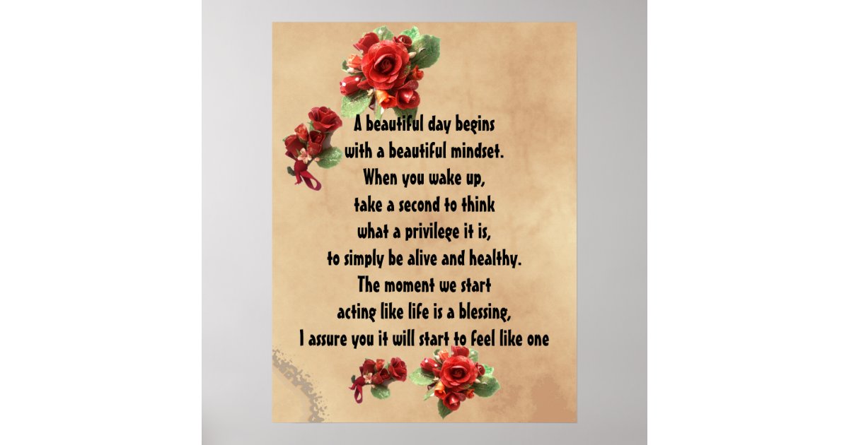 Inspirational Life Is A Blessing Quote Poster | Zazzle