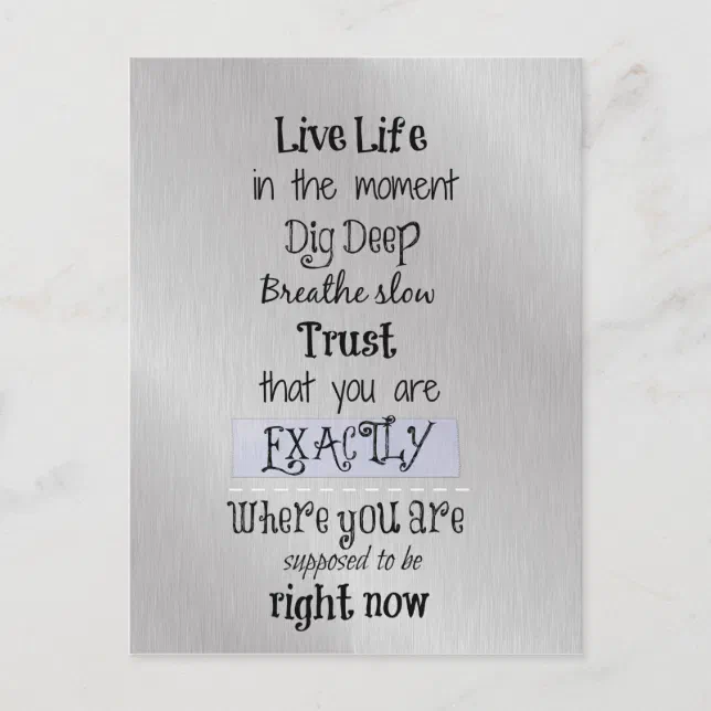 Inspirational Life Quote Postcard | Zazzle