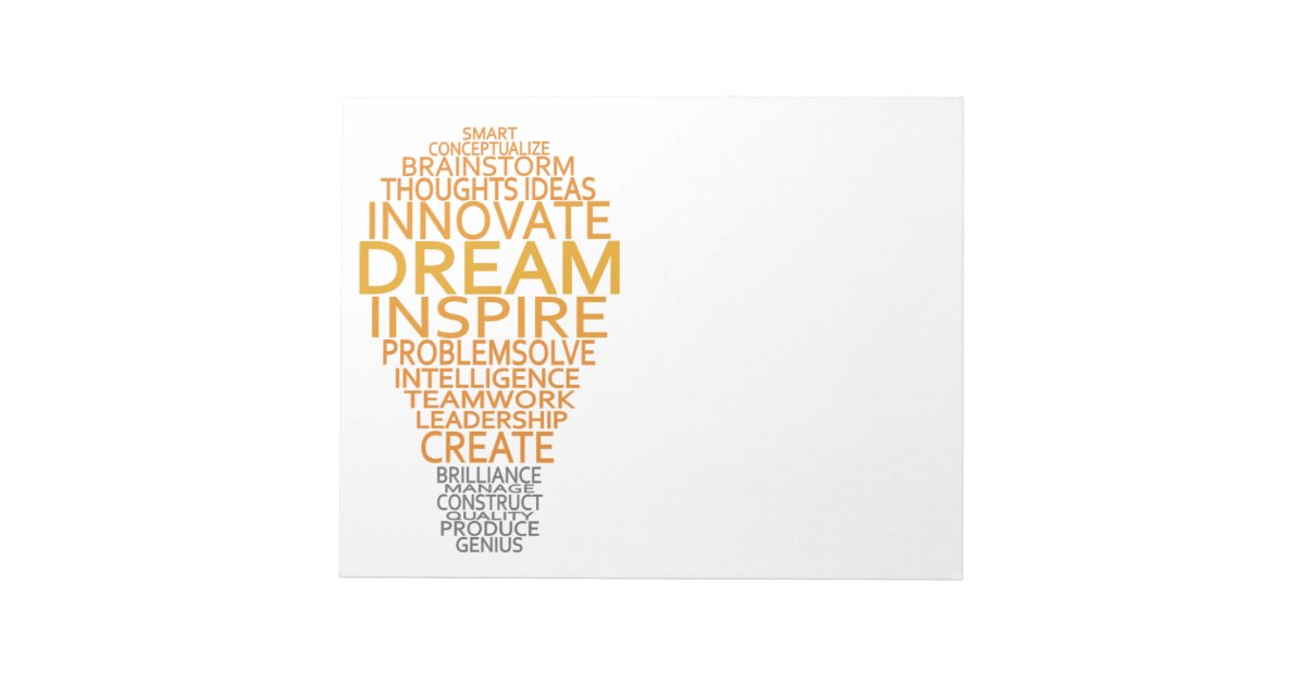 Inspirational Light Bulb custom notepad | Zazzle