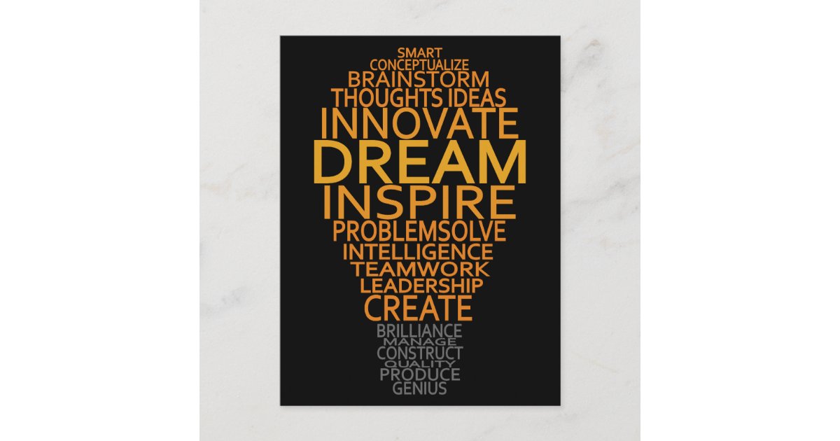 Inspirational Light Bulb custom postcard | Zazzle