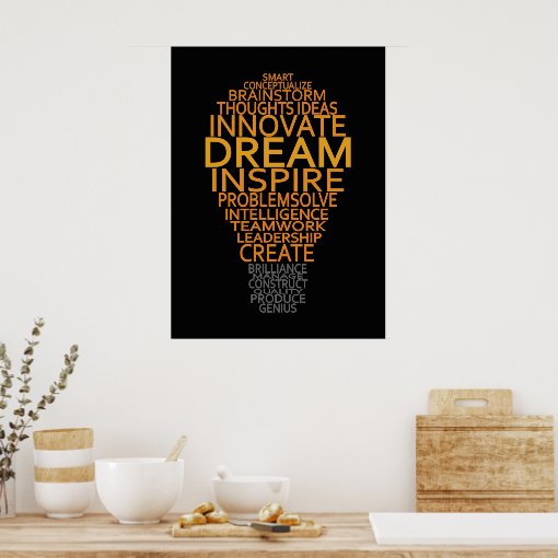 Inspirational Light Bulb custom poster | Zazzle
