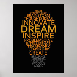 Inspirational Light Bulb custom poster | Zazzle