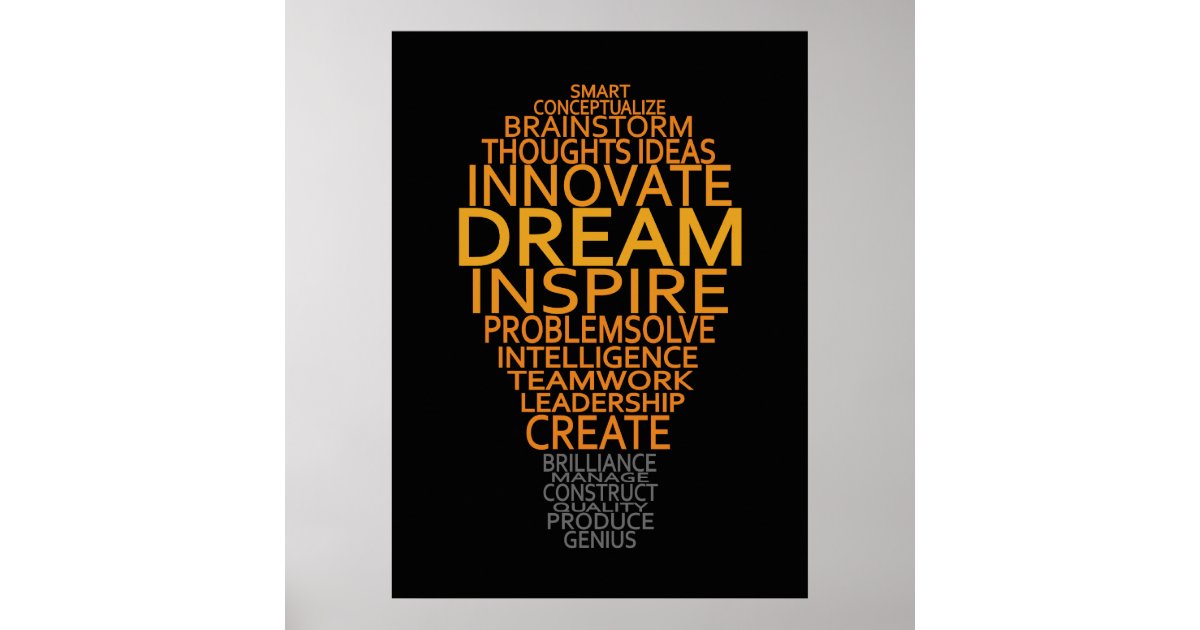 Inspirational Light Bulb custom poster | Zazzle