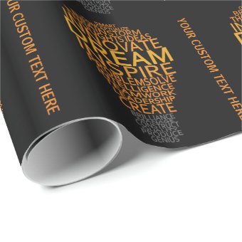 Inspirational Light Bulb custom wrapping paper | Zazzle