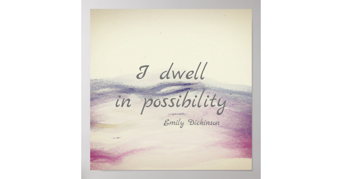 inspirational literary Dickinson quote watercolor Poster | Zazzle