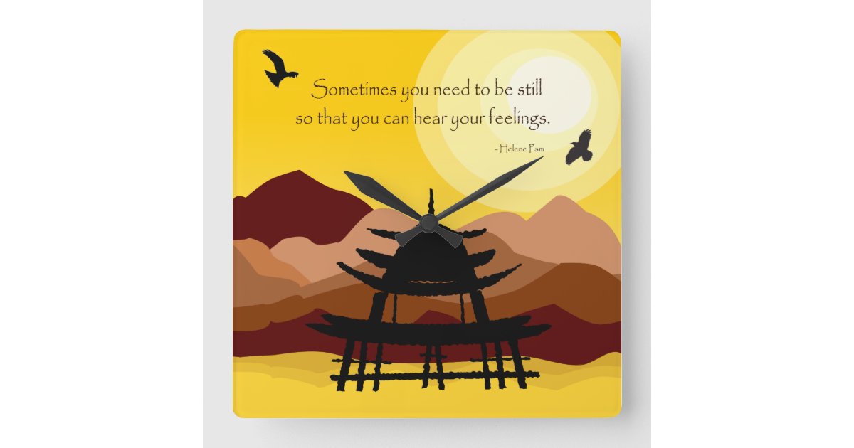 Inspirational Mindful Quote Clock | Zazzle