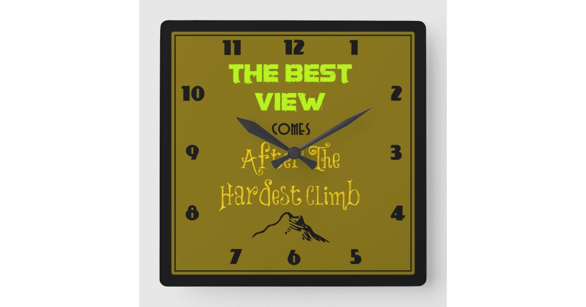 Inspirational Motivating Quote Typography Square Wall Clock | Zazzle
