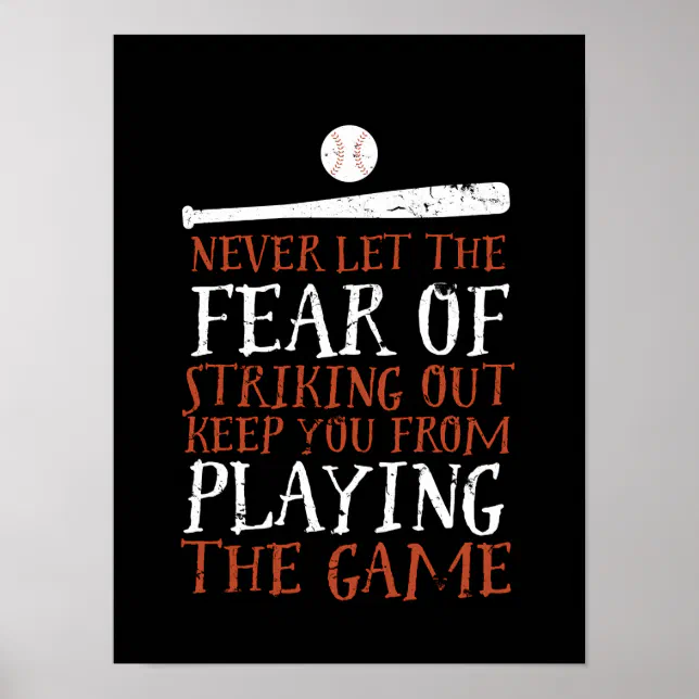 Inspirational Motivational Baseball Sport Quote Poster | Zazzle