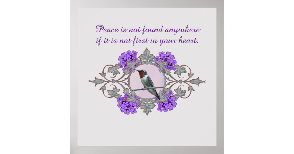 Inspirational Motivational Quote and Hummingbird Poster | Zazzle