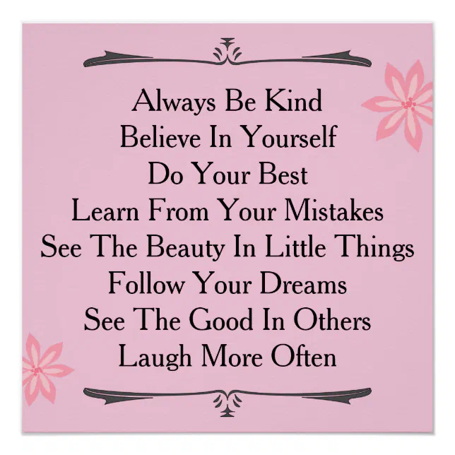 Inspirational Motivational Quote Custom Color Poster | Zazzle