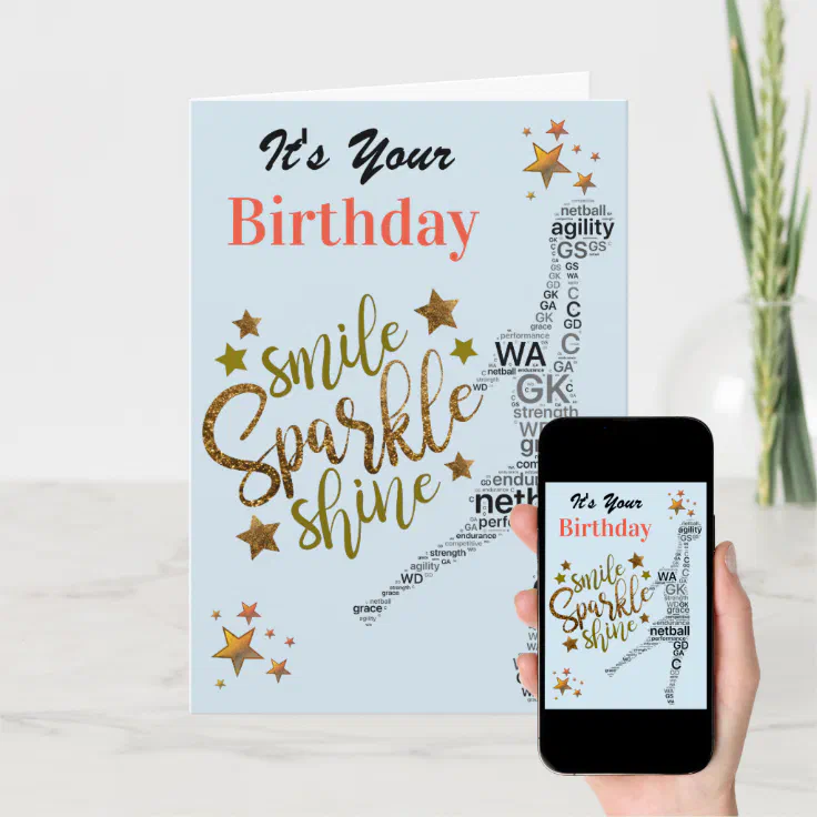 Inspirational Netball Birthday Card | Zazzle