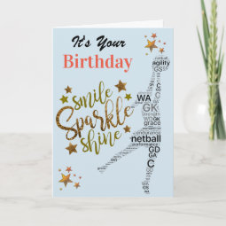 Inspirational Netball Birthday Card | Zazzle
