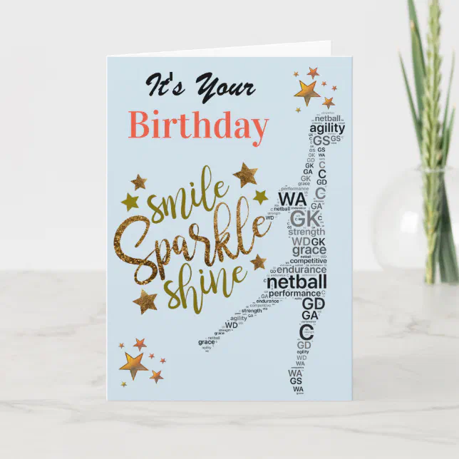 Inspirational Netball Birthday Card | Zazzle
