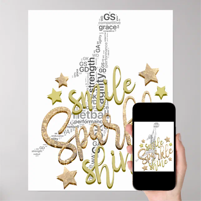 Inspirational Netball Quote Poster | Zazzle