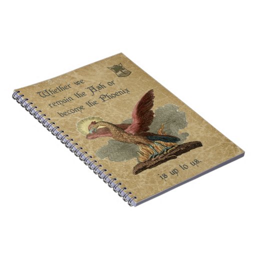 Inspirational Phoenix Quote Antique Parchment Notebook | Zazzle