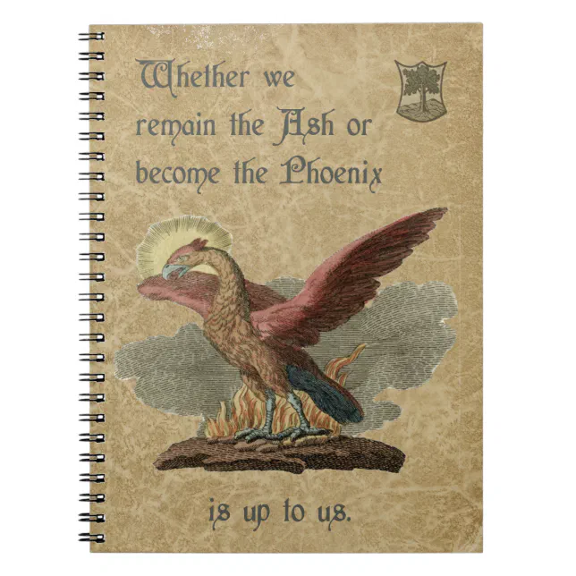 Inspirational Phoenix Quote Antique Parchment Notebook | Zazzle