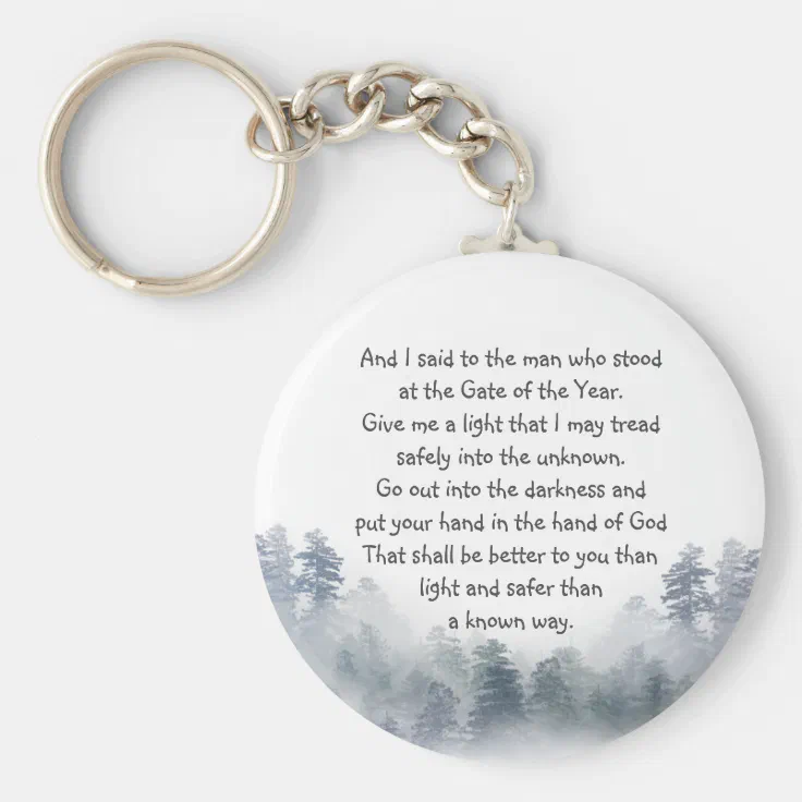 Inspirational Poem Put your Hand in God Keychain | Zazzle