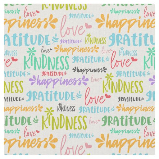 Inspirational Positive Word Pattern Fabric | Zazzle