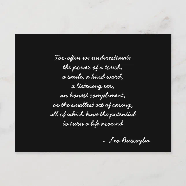 Inspirational Postcard quote | Zazzle