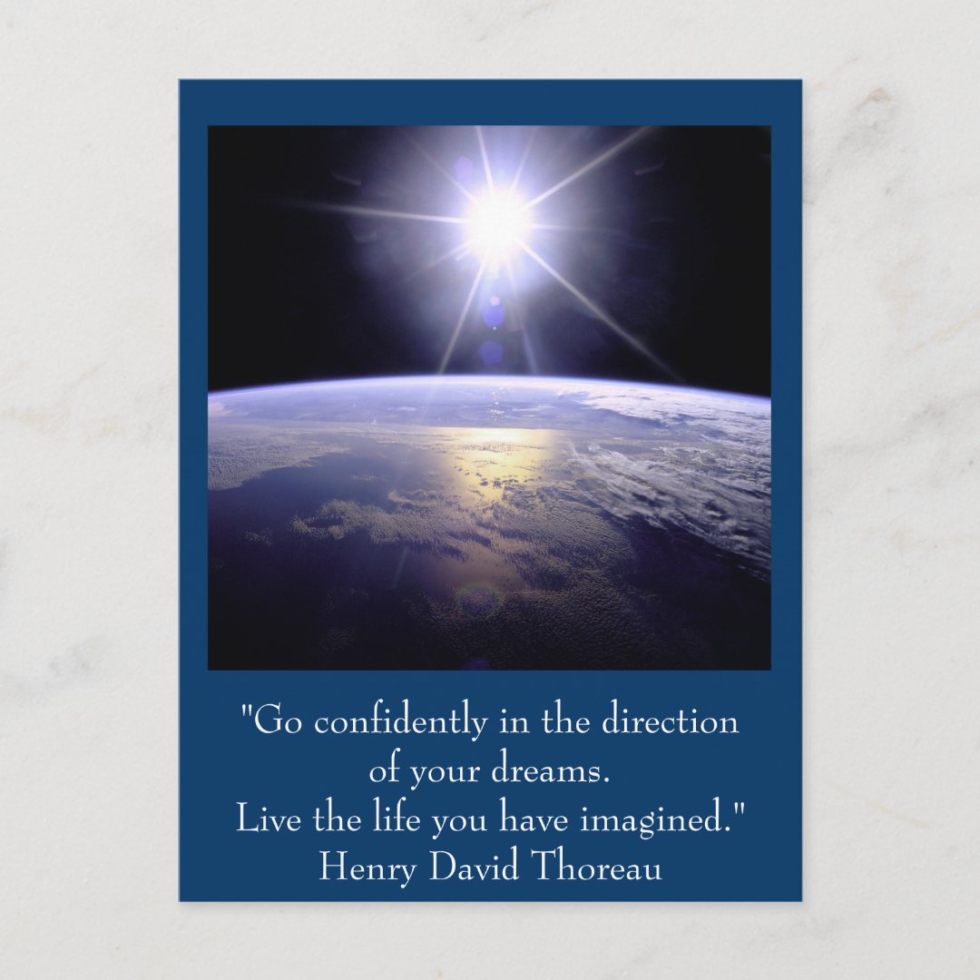 Inspirational postcard. Quote: Henry David Thoreau Postcard | Zazzle