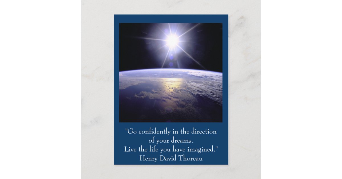 Inspirational postcard. Quote: Henry David Thoreau Postcard | Zazzle
