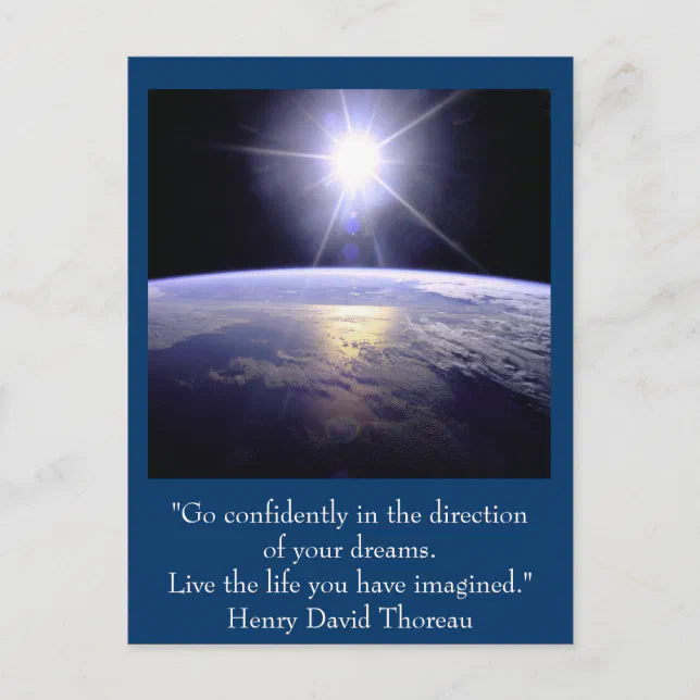 Inspirational postcard. Quote: Henry David Thoreau Postcard | Zazzle