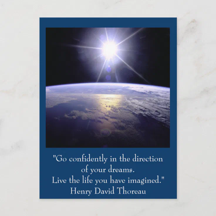 Inspirational postcard. Quote: Henry David Thoreau Postcard | Zazzle