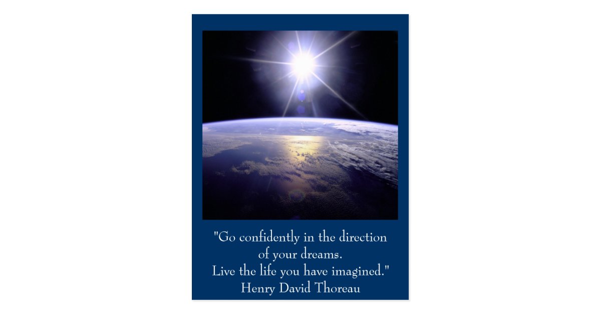Inspirational postcard. Quote: Henry David Thoreau Postcard | Zazzle.com