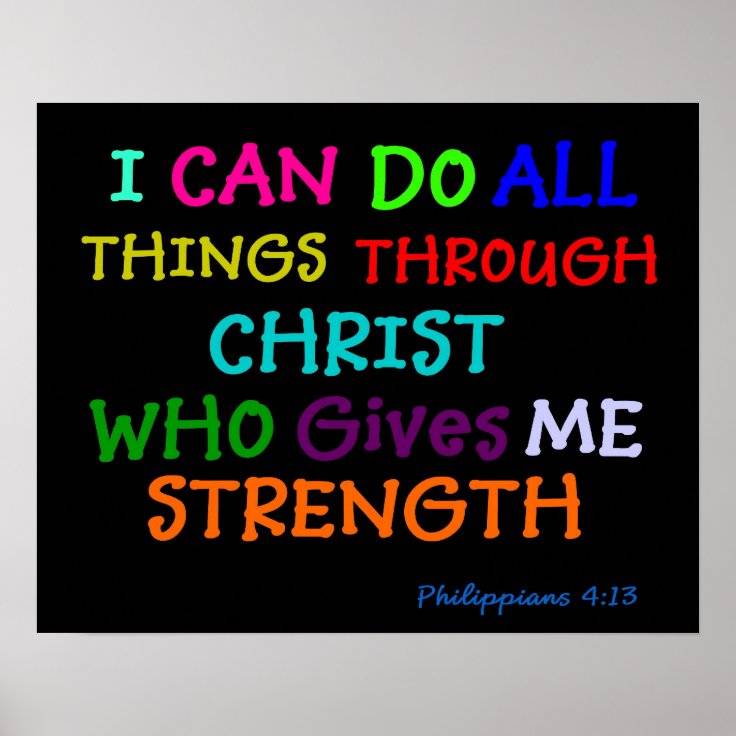Inspirational Poster Philippians Bible Scripture | Zazzle