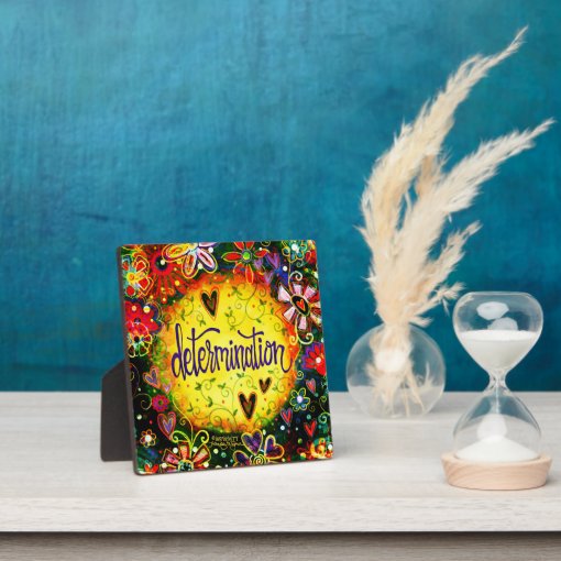 Inspirational Pretty Determination Inspirivity Plaque | Zazzle