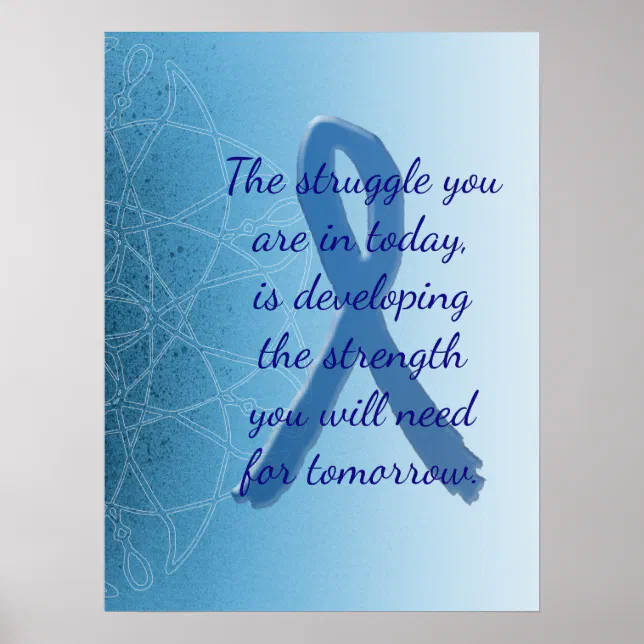 Inspirational Quote Blue ME CFS Ribbon Poster | Zazzle