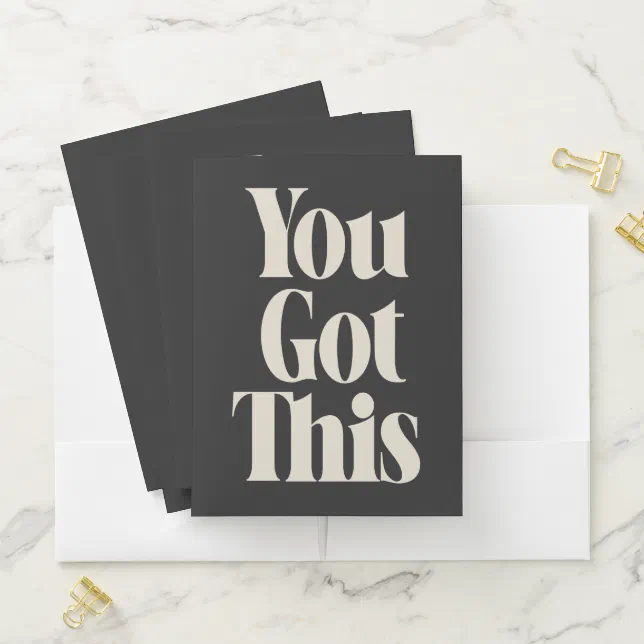 Inspirational Quote Bold Black Retro Typography Pocket Folder | Zazzle