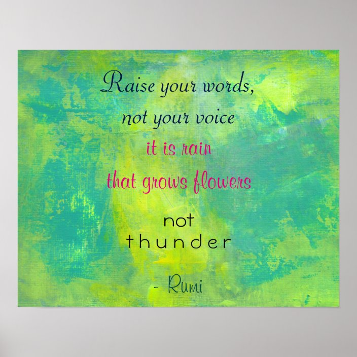 Inspirational Quote by Rumi on Kindness Poster | Zazzle.com