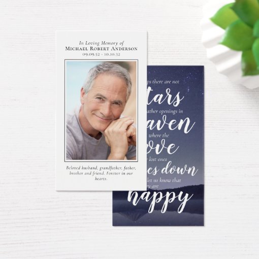 Inspirational Quote Funeral Memorial Card | Zazzle