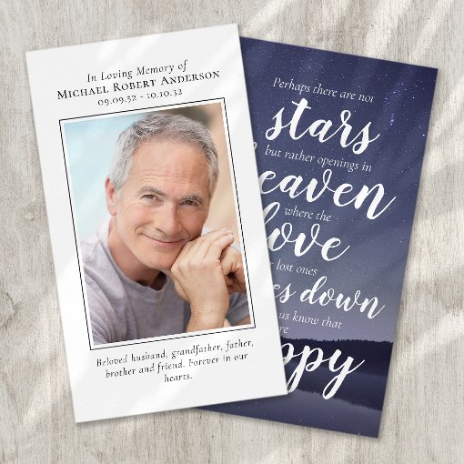 Inspirational Quote Funeral Memorial Card | Zazzle