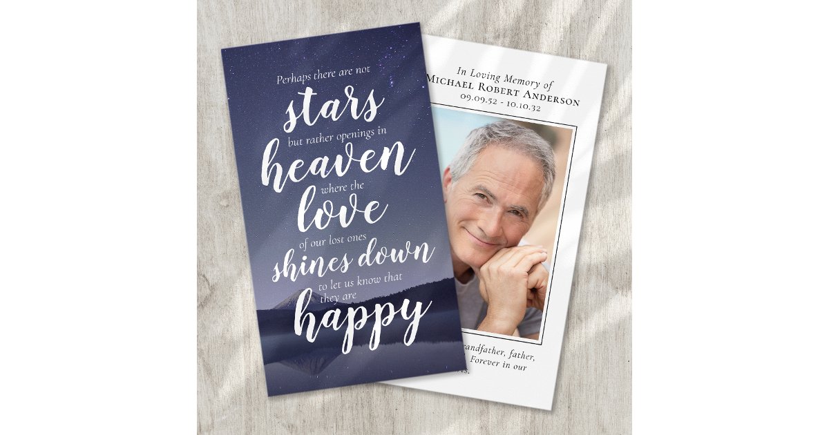 Inspirational Quote Funeral Memorial Card | Zazzle