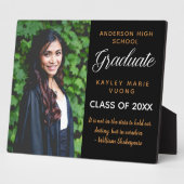 Inspirational Quote Graduation Photo Chic Graduate Plaque | Zazzle