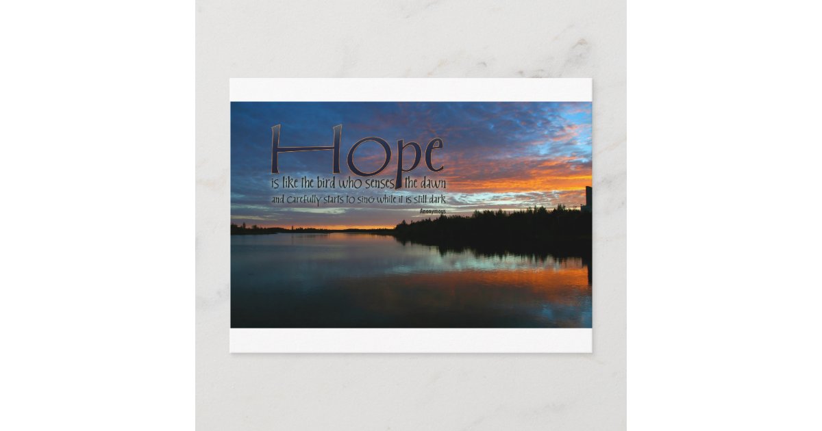 Inspirational Quote -- Hope Postcard | Zazzle
