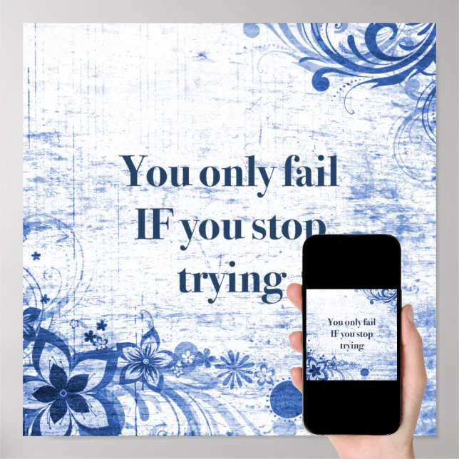 Inspirational Quote | Motivational Don't Give Up Poster | Zazzle