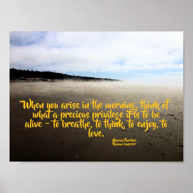 Inspirational Quote Ocean Beach Photo Poster | Zazzle