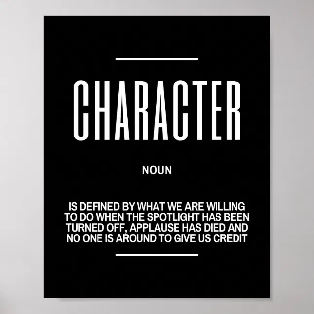 Inspirational Quote On Character Poster | Zazzle