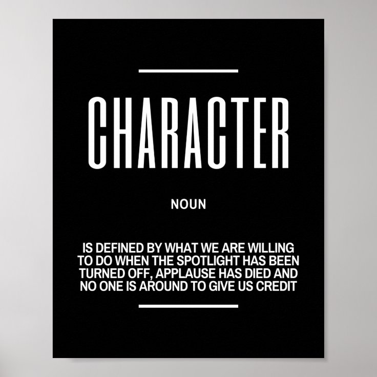 Inspirational Quote On Character Poster | Zazzle