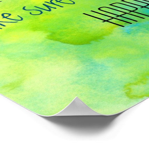 Inspirational Quote on Happiness Poster | Zazzle