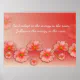 Inspirational Quote on Soft Peach & Pink Flowers Poster | Zazzle