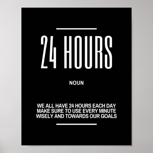 Inspirational Quote On Using Our Time Wisely Poster | Zazzle
